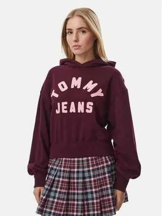 Tommy Jeans Sweatshirt Arch DW0DW23455 Dunkelrot Oversize