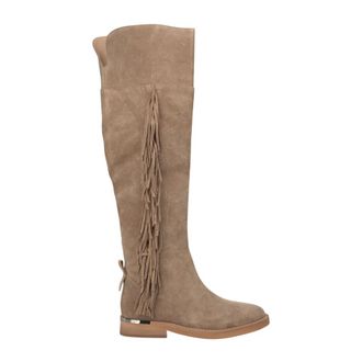 Alma En Pena Hoher flacher Stiefel mit Fransen - - Shoes - Damen - Beige - 38 EU