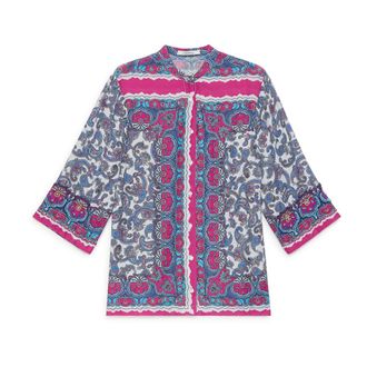 Maliparmi Maliparmi, Femme, Blouses et Chemises, Bleu, Taille: 36 FR Kaftan Sunset Paisley