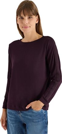 Cecil Shirt mit Gallonstreifen Eggplant red M