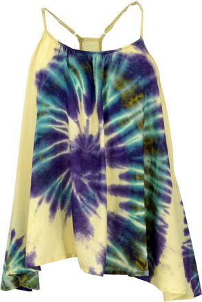 Guru Shop Batik Top, Tr&auml;gertop, Sommertop, Strandtop, Hippie Top - Naturwei&szlig;, Damen, Synthetisch