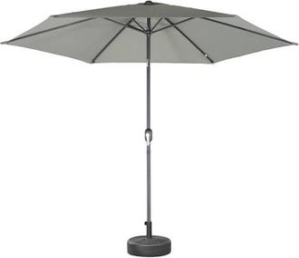 Sweeek Parasol droit rond &Oslash;300cm - Touquet Kaki - m&acirc;t central en aluminium orientable et manivelle douverture