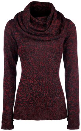 Black Premium by EMP Damen roter Pullover mit hohem Kragen XXL