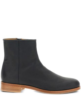 Common Projects bottes en cuir à détails de zips - Noir