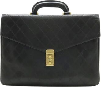 Chanel Sac daffaires Pre-owned en cuir bicolore - Femme - Pre-owned - Noir - Taille: ONE Size