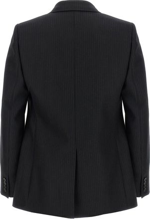 Saint Laurent Pinstripe Wool Blazer - Charcoal