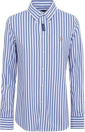 Ralph Lauren Femme, Blouses et Chemises, Bleu, Taille: 40 FR Chemise Piqu&eacute; Ray&eacute;e