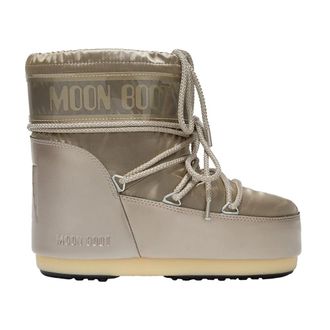 Moon Boot Ikonoischer Niedriger Glanz Platin Stiefel - - Shoes - Damen - Grau - 36 EU