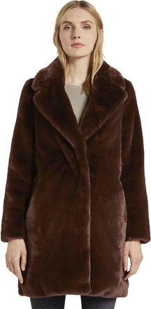 Tom Tailor Damen Kunstpelzmantel Faux Fur, 23774 - Shaved Choco Brown, L