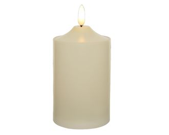 Lumineo LED Kerze mit Timer 7,5x15cm - Indoor & Outdoor - Kunstkerze mit 6 Stunden Timerfunktion - Flammenlose Kerzen als Outdoorkerzen Kirchenkerzen Tischker