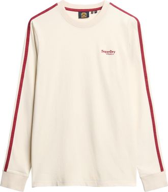 Superdry Herren Essential Langarmoberteil mit Logo im Retro-Stil Weißer Sand XXL