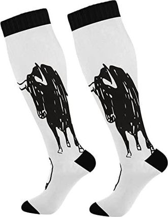 IUBBKI Corrida Torero Espagne Torero en attente de taureau Chaussettes tendance pour homme et femme Chaussettes de sport haute compression Soutien pour la co