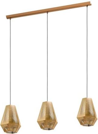 Eglo Pendelleuchte Chiavica 1, 3 flammige Hängelampe Industrial, Vintage, Hängeleuchte aus Stahl in Messing, Esstischlampe, Wohnzimmerlampe hängend mit E27