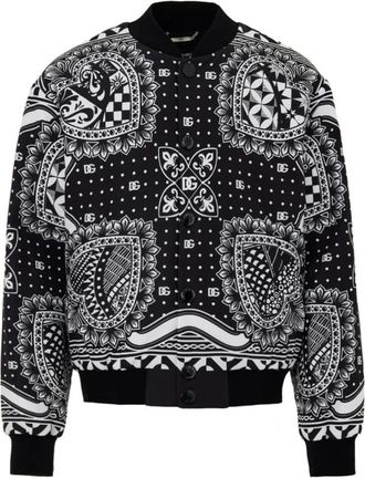 Dolce & Gabbana Homme, Vestes, Multicolore, Taille: 3XL Bomber imprim&eacute;