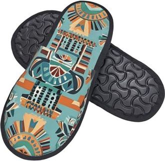 Generic Pantoufles En Coton Modèles Nationaux Africains Épais Slippers Avec Semelle Caoutchouc Pantoufles Pour Automne Outdoor La Maison M