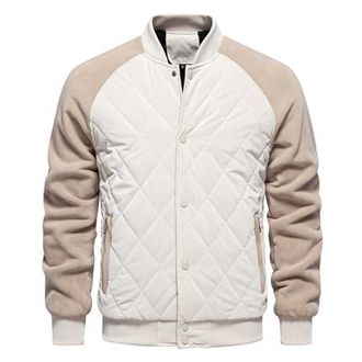 Generic Blouson bomber matelass&eacute; diamant pour homme avec rembourrage l&eacute;ger, doublure Sherpa