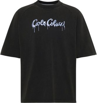 Carlo Colucci Homme, Tops, Noir, Taille: M T-Shirt Oversize