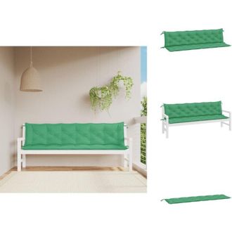 vidaXL Gartenbank-Auflagen 2 Stk. Gr&uuml;n 200x50x7 cm Oxford-Gewebe - Gartenbank Auflagen - Sitzkissen - Outdoor M&ouml;bel - Gartenkissen - Balkon Deko