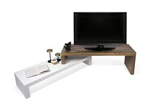 Symbiosis TEMAHOME Cliff TV Tisch Holz Nussbaum Furnier/Wei&szlig; 125 x 38 x 20 cm