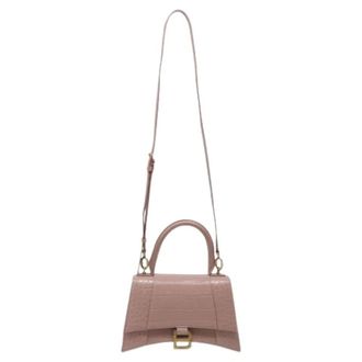 Balenciaga Sac &agrave; main Hourglass Small effet croco en cuir beige Pre-owned - Femme - Pre-owned - Rose - Taille: ONE Size