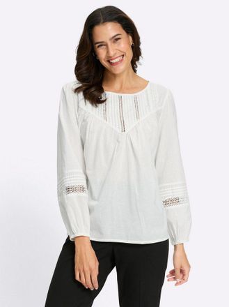 Witt Klassische Bluse Stickereibluse Langarm