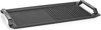 Klarstein Klarstein Delicatessa Grill Pan - Plaque de gril pour plaques à induction, 43,5 x 23 cm, Rainurée pour le gril et plaque à sauter, En fer, Nettoyage f