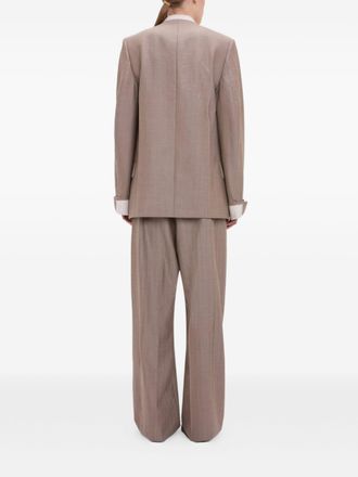 Victoria Beckham Womens Suit Grey Virgin Wool Dress