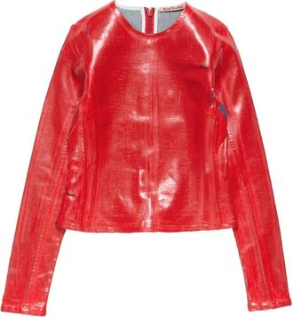 Acne Studios haut zipp&eacute; &agrave; manches longues - Rouge