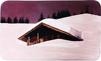 MSV Badmatte Cottage Sepia 45x75cm, Mikrofaser, Mehrfarbig, 45 x 75 x 15 cm