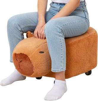 Generic CAPYBARA Rollhocker - verspielte Tierbank, Holzk&ouml;rperkonstruktion, leises Rollwerk, dekorative Sitzform | F&uuml;r entspannte Sitze, Entspannung, Fu&szlig;st&uuml;tze
