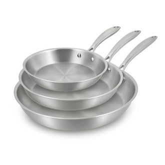 Menastyl Cuisson Lot de 3 poêles inox 18/10 Triply tous feux dont induction fabriquées en France - sans PFAS ni substances nocives - Compatibles lave-vaisselle - 20, 2
