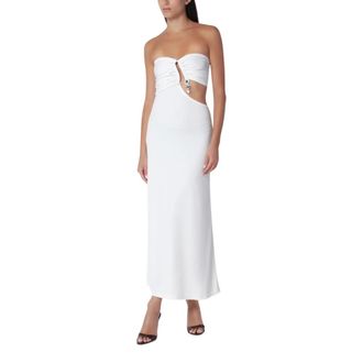 CHRISTOPHER ESBER Robe bustier &agrave; pendentif en cristal Droplet - Femme - Robes - Blanc - Taille: 34 FR