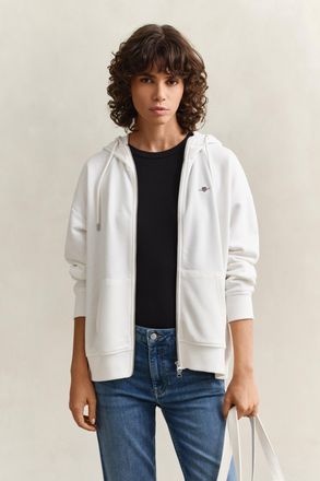 GANT Damen Shield Sweatjacke (XXXL) EGGSHELL