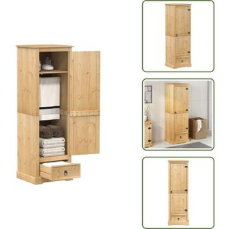 vidaXL The Living Store Kleiderschrank Corona 55x50x170 cm Massivholz Kiefer - Holzschranks - Kleiderschrank - Massivholzkleiderschrank - Kiefernschrank