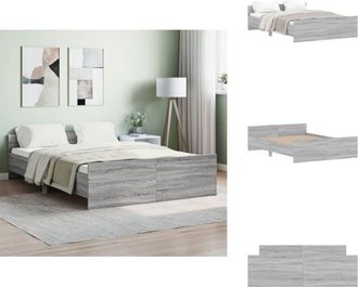 vidaXL Cadre de lit sans matelas sonoma gris 140x190 cm - Cadre De Lit - Lit Double - Lit Deux Personnes - Lit Gris - Lit Design