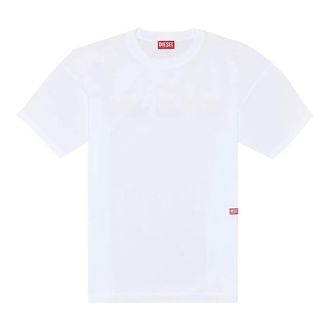 Diesel Homme, Tops, Blanc, Taille: L T-shirt avec logo imprimé photo
