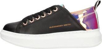 Alexander Smith Femme, Chaussures, Noir, Taille: 36 EU Baskets en polyester, Composition en cuir