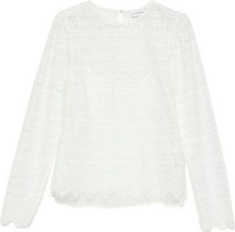 Comma Langarmbluse Bluse Feminine Baumwollspitzenbluse mit herausnehmbaren Top