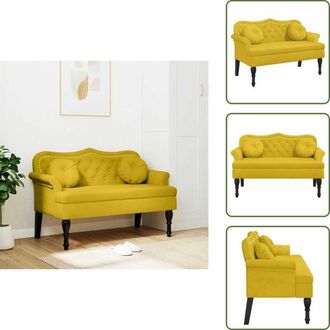 vidaXL Banc avec coussins jaune 120,5x65x75 cm velours - Banc - Bancs - Banquette - Chaise De Banc