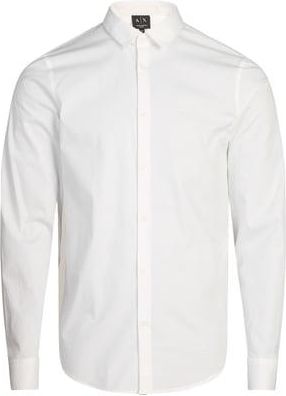 A|X Armani Exchange Chemise col classique en coton m&eacute;lang&eacute;