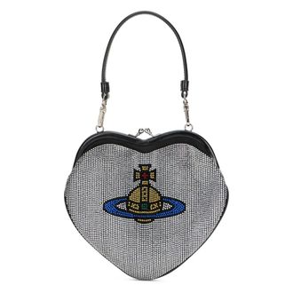 Vivienne Westwood Herzf&ouml;rmige Tasche mit Strassbesatz all-over - - Bags - Damen - Grau - ONE SIZE