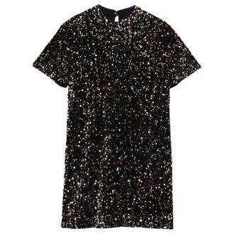 Ted Baker Audriyy Samt-pailletten-minikleid, Schwarz