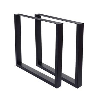 Mendler 2er-Set Tischbein HWC-H33, für Esszimmertisch Schreibtisch Tischgestell Tischkufe, Industrial 74x80cm - schwarz