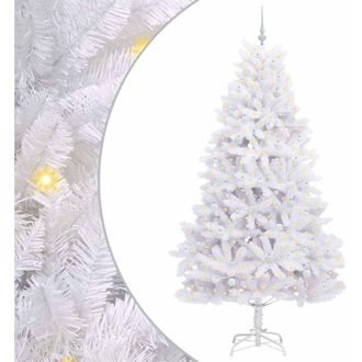 vidaXL K&uuml;nstlicher klappbarer Weihnachtsbaum Wei&szlig; 240 cm PVC und Stahl vidaXL