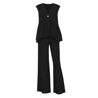 Generic Ensembles de v&ecirc;tements de d&eacute;tente pour femmes &agrave; la mode sport d&eacute;contract&eacute; couleur unie veste sweat-shirt pantalon col rond surv&ecirc;tement 2 pi&egrave;ces ensemb