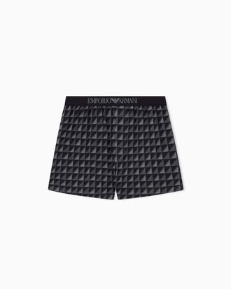 Emporio Armani Herren Classic Pattern Mix Boxer Boxershorts, Schwarz, XXL