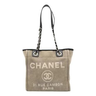 Chanel Pre-owned Deauville Canvas Leather Tote Bag - - Pre-owned - Damen - Beige - ONE SIZE