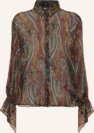Etro Etro Hemdbluse Mit Seide Und Glitzergarn grau