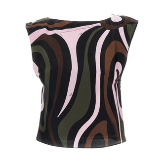 Pucci Marmo Print Seidentop - - Tops - Damen - Mehrfarbig - XS