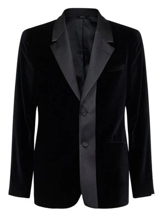 Fendi veste en coton &agrave; col satin&eacute; - Noir
